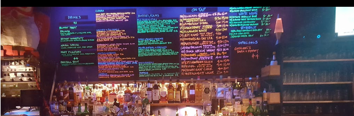 GCB Menu (and really all bars). The GCB is a hopping spot for students ...