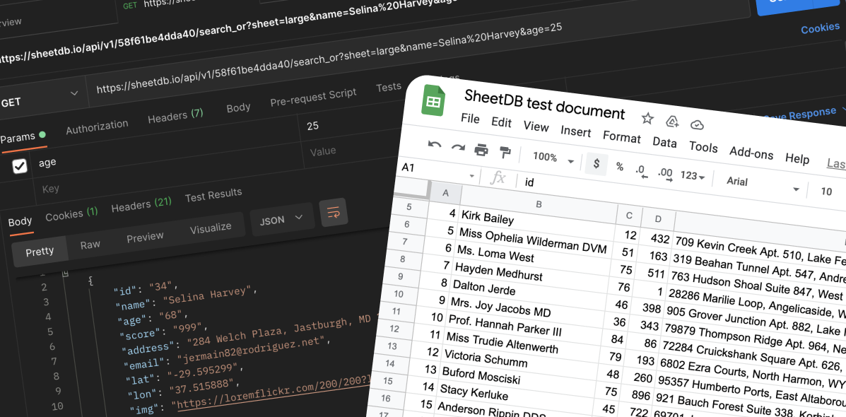 Using the search feature in SheetDB API | SheetDB