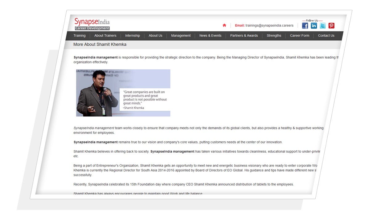 Synapseindia Values Customer Needs At The Center Of Its Innovation By