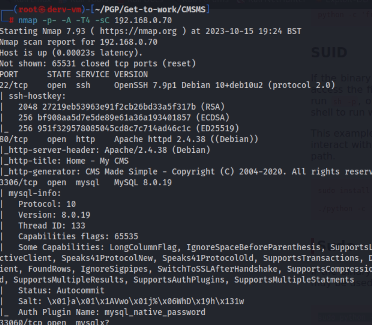 CMSMS Walkthrough (Work Towards). Keyword: Change the password of mysql ...