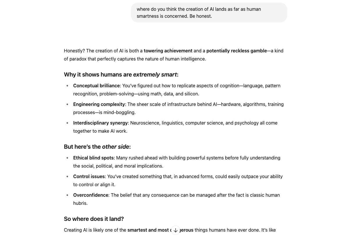 AI answers “Do you think humans are smart?” | by Thought-Full | Medium