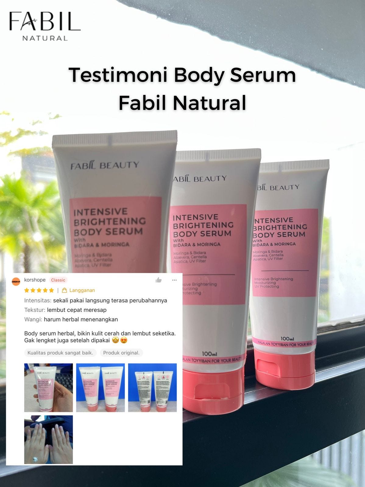 Testimoni Body Serum Fabil Natural - Reseller Lipcream Terlengkap - Medium