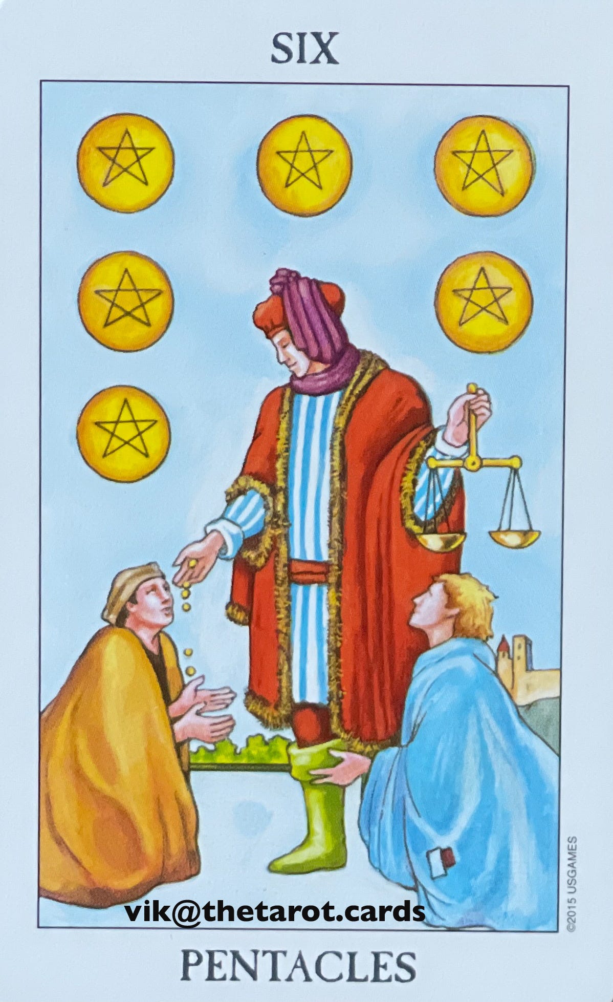The Card Of The Day Six Of Pentacles By Vik Kumar The Tarot Cards