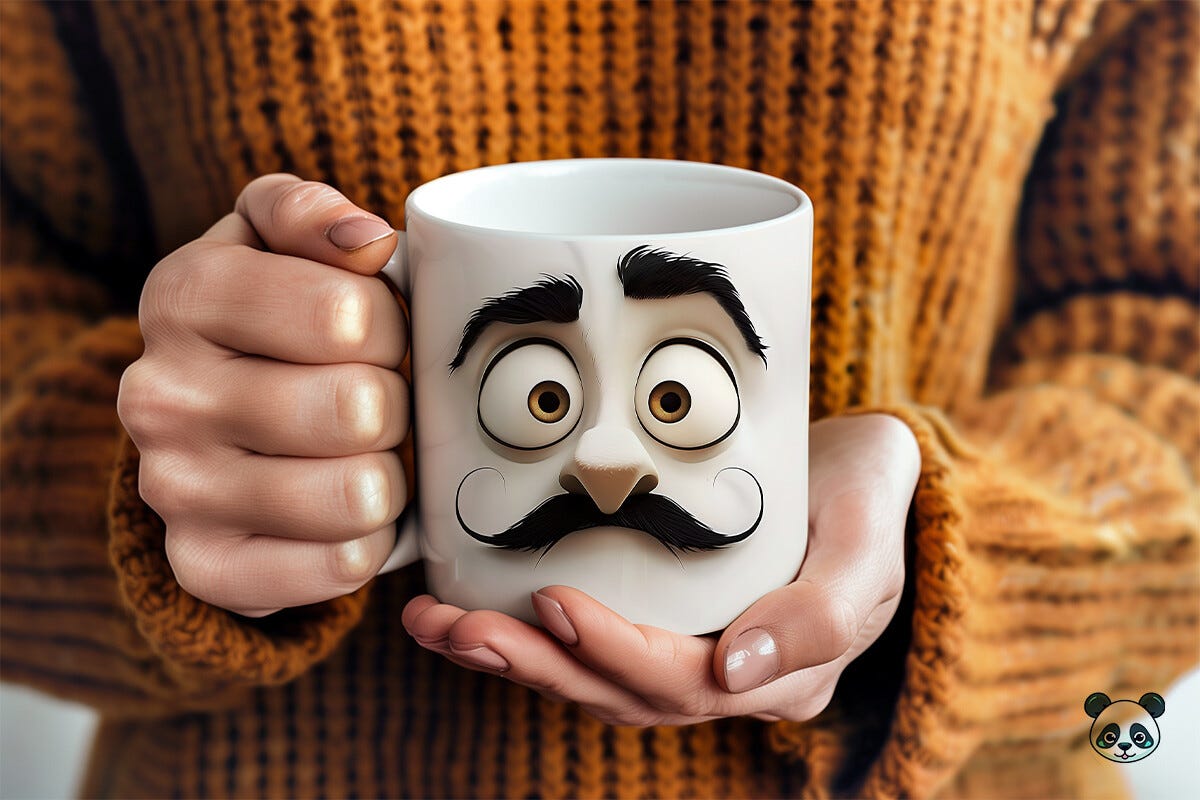 Sarcastic Mustache Dad Face 3D Mug Wrap Free | by Scarlett Mae | May ...