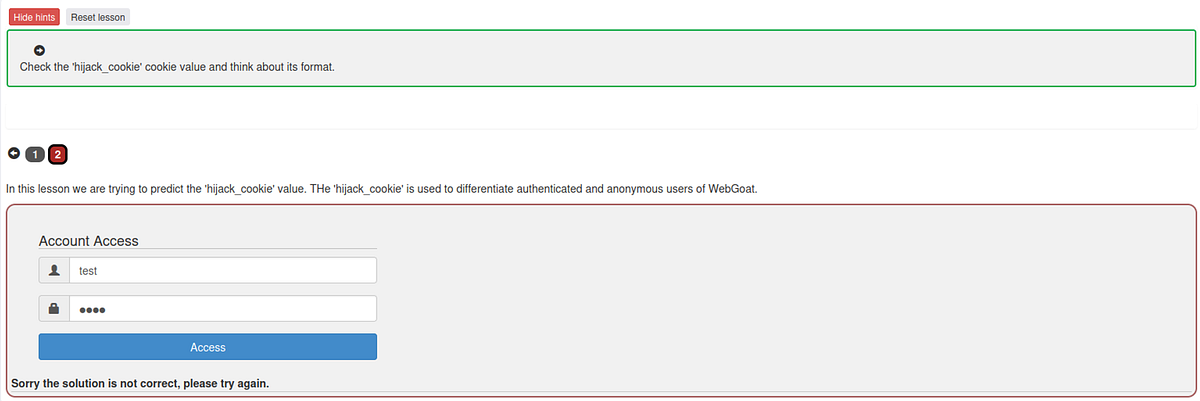 WebGOAT: A1 Broken Access Control — Hijacking a Session | by FonderElite | Medium