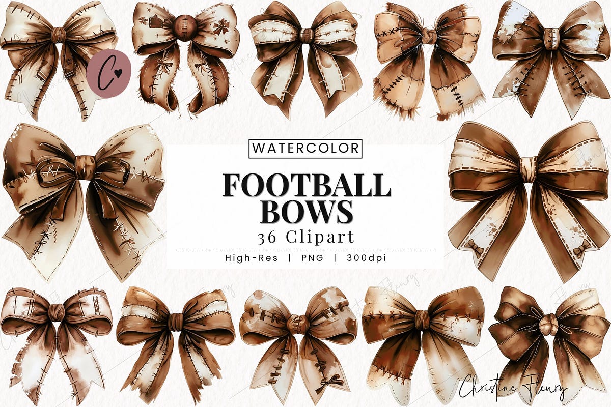 Coquette Football Bows Clipart Free | by Aethercanvas | Aug, 2024 | Medium