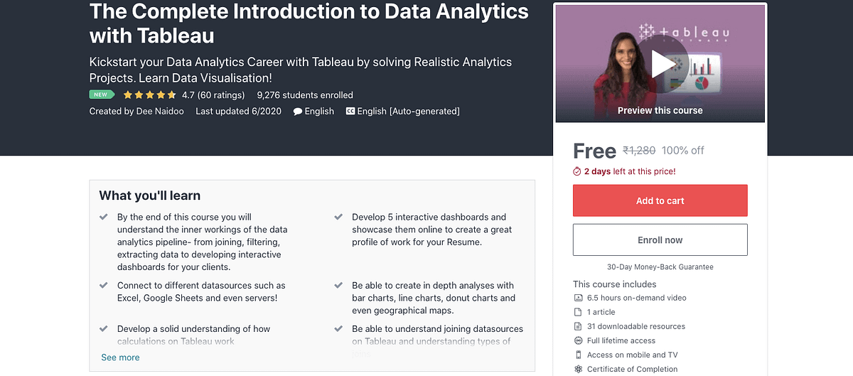 The Complete Introduction to Data Analytics with Tableau | Free Premium ...