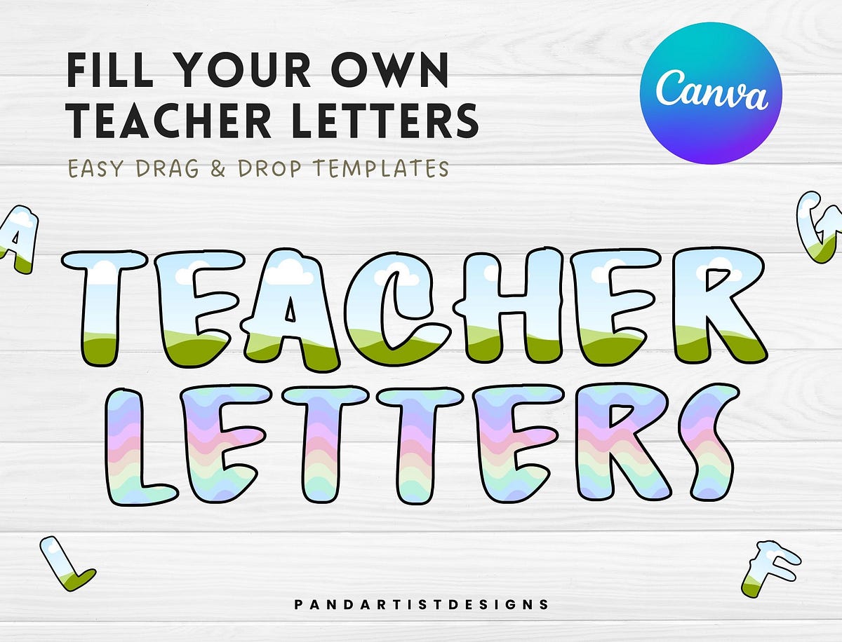 Doodle Teacher Letters Canva Frames (Craft Graphics) | by Cyberceleste ...
