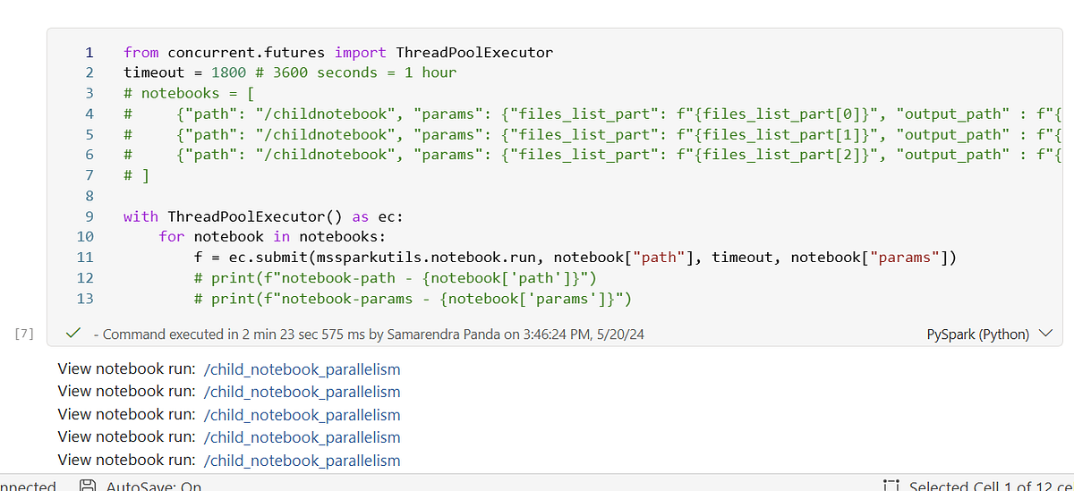 Parallelism in Spark Notebook Execution in Microsoft Fabric | by Samarendra Panda | Medium
