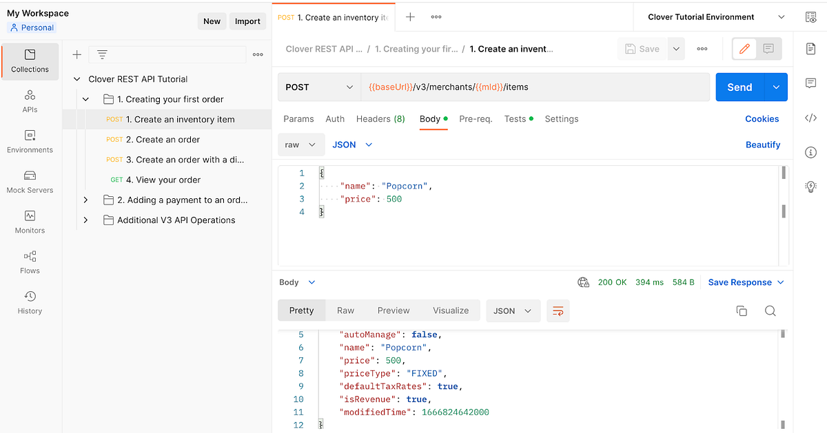 Clover REST API Basics with Postman | by Emily Lucek | Clover Platform Blog | Medium