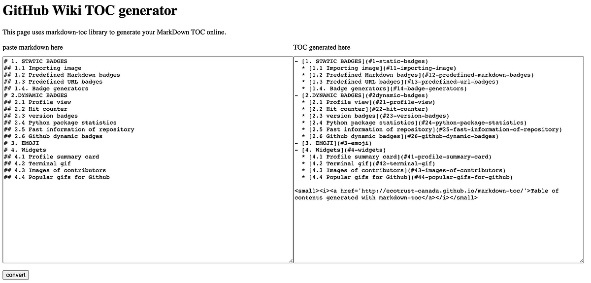 Create a table of contents on GitHub using the easiest method ...