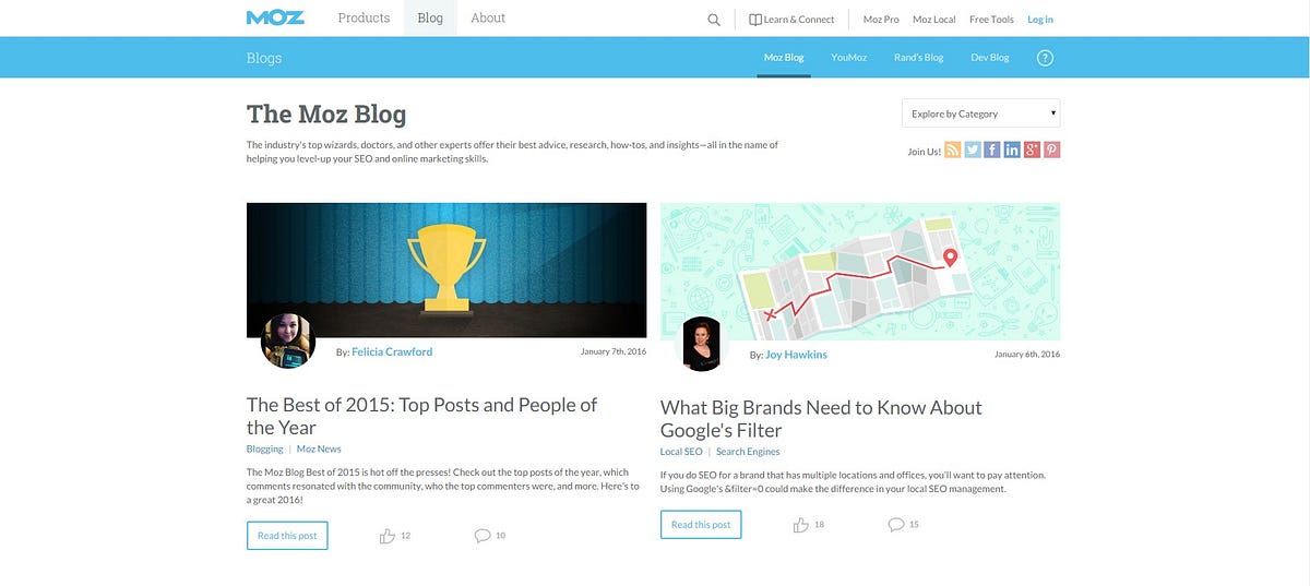 1. The Moz Blog:. The Moz blog is undoubtedly one of the… | by ...