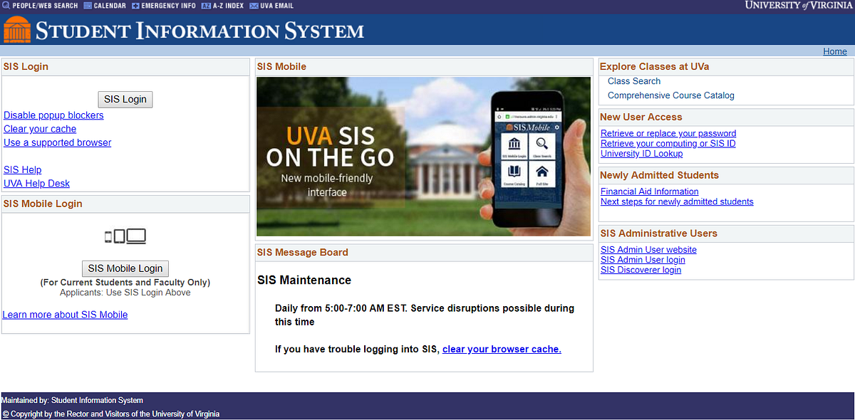 My Proposed UVA SIS Re-Design. By: Lauren Holt | by Lauren Holt | Medium