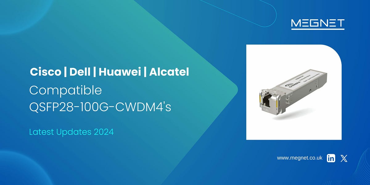 Cisco | Dell | Huawei | Alcatel — Compatible QSFP28–100G-CWDM4’s ...