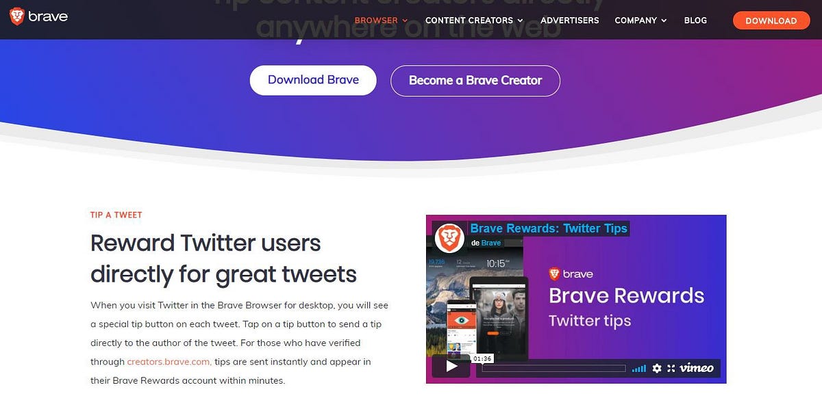 Twitter Earn tip for your TWEET with Brave Browser | by Cryptocurrency ...