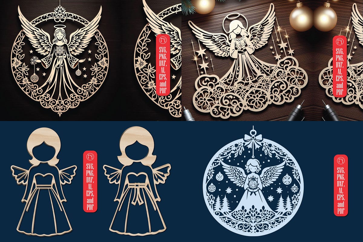 Christmas Angels Laser Cut SVG Bundle Free | by Silasmidnight | Medium