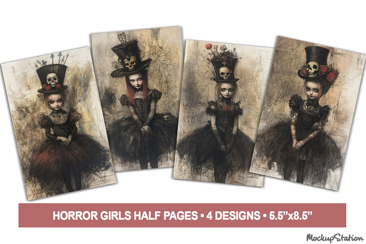 Horror Girls Junk Journal Printable Page Free | by Velvetvista | Aug ...