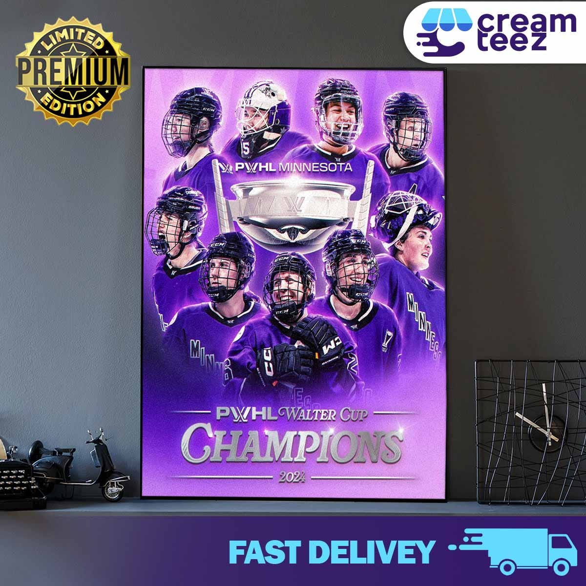 PWHL Minnesota is your Walter Cup Champion 2024 Print Art Poster and ...
