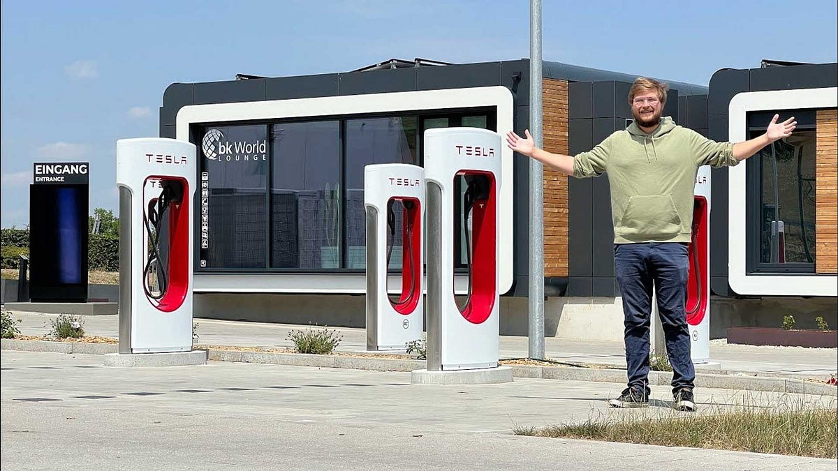 Check Out This Cool Tesla Supercharger Site Featuring Cube Lounges | by ...