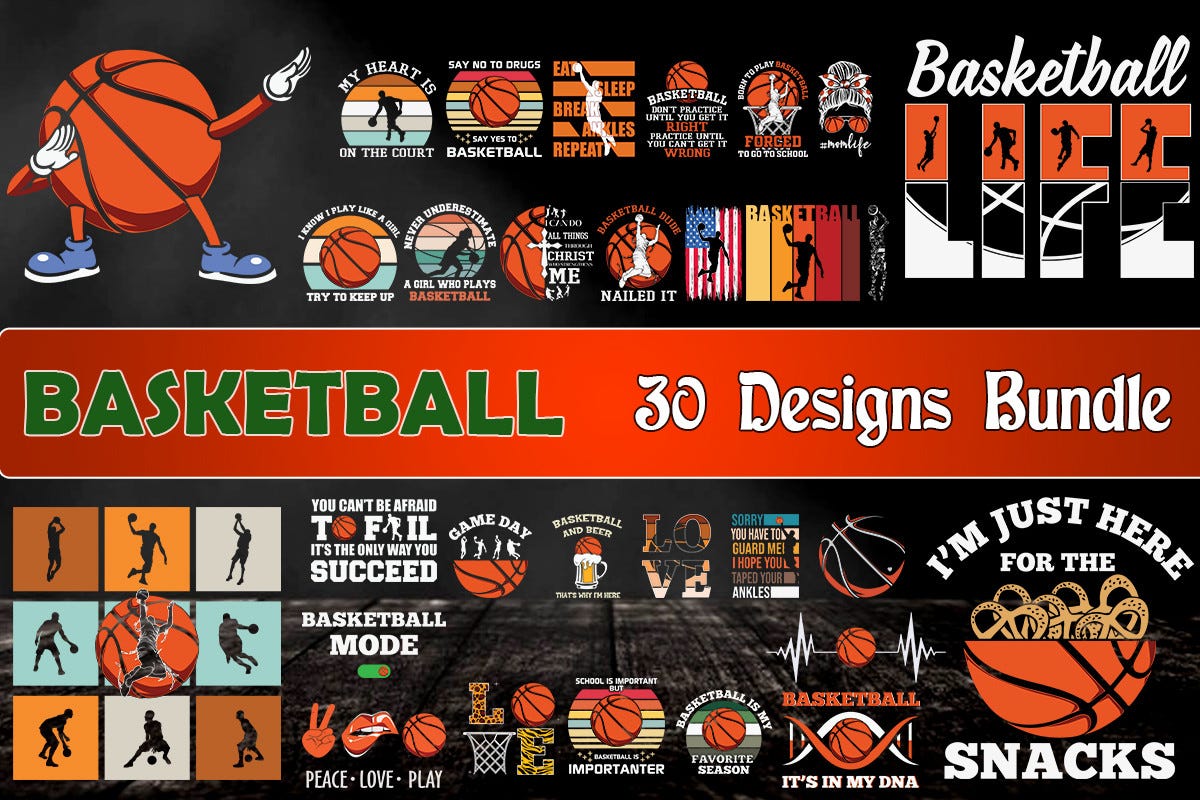 Basketball Bundle SVG 30 Designs (Unique Print Mock-ups) | by ...