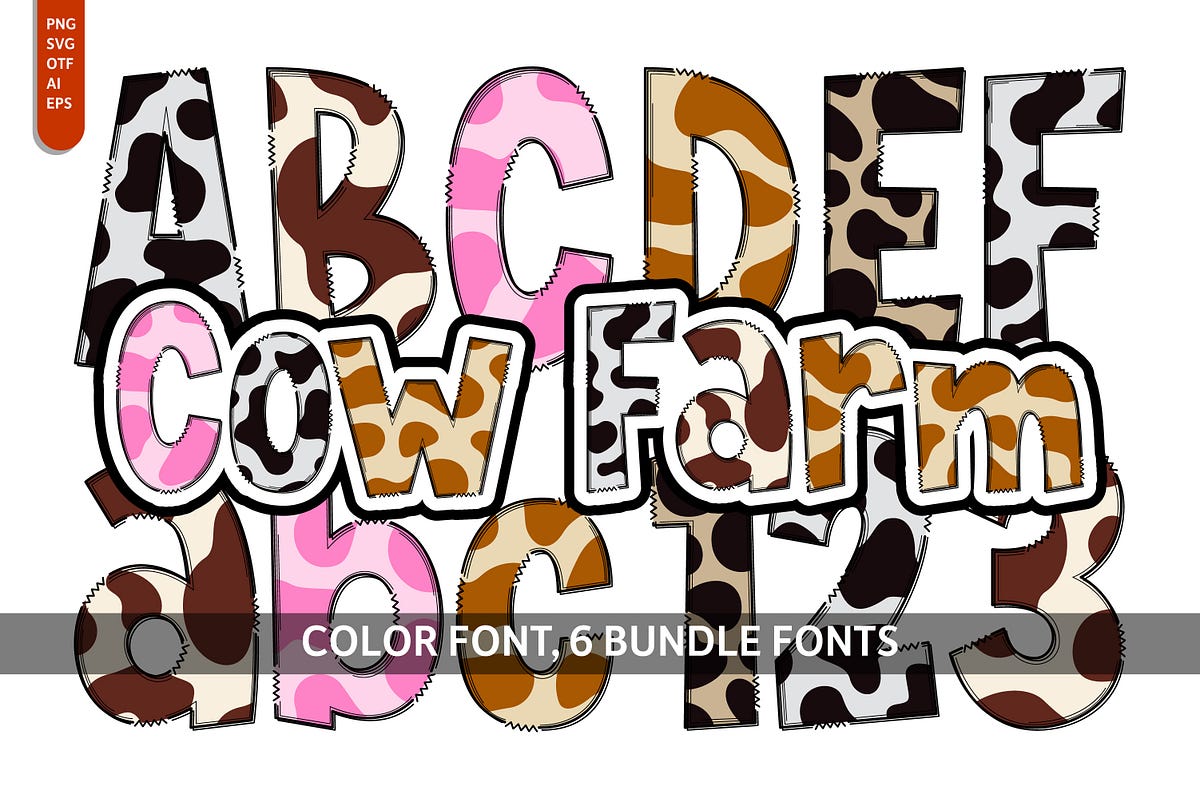 Cow Farm Bundle Font | by Graceglimmer | Apr, 2024 | Medium