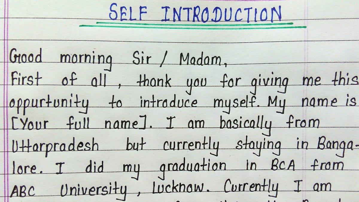 How Do I Start My Self-Introduction? Essential Tips and Examples | by ...