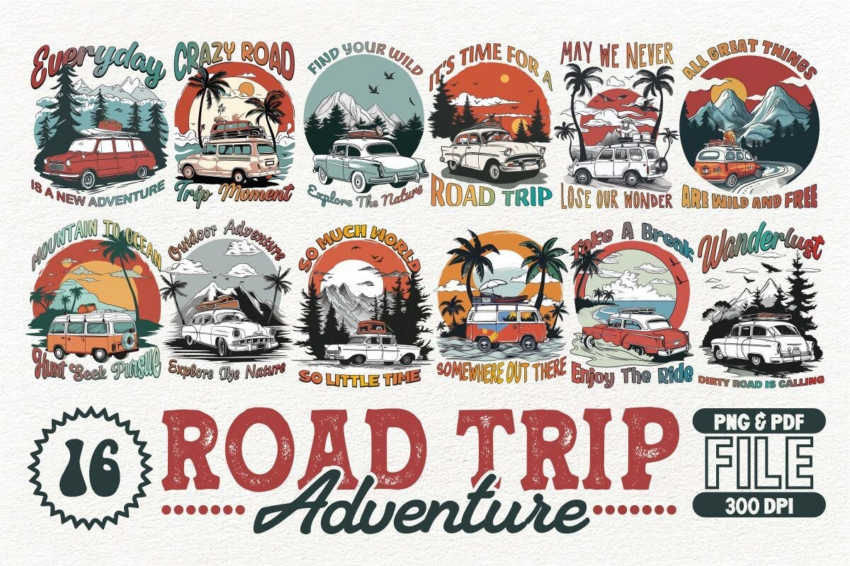 Road Trip Adventure Design Bundle Free | by Pixelpenny | Jul, 2024 | Medium