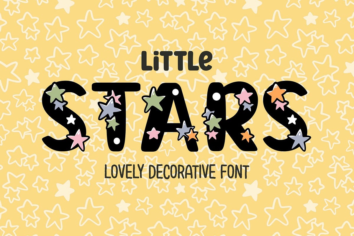 Little Stars Font (Decorative Fonts) | by Arttechtom | Apr, 2024 | Medium