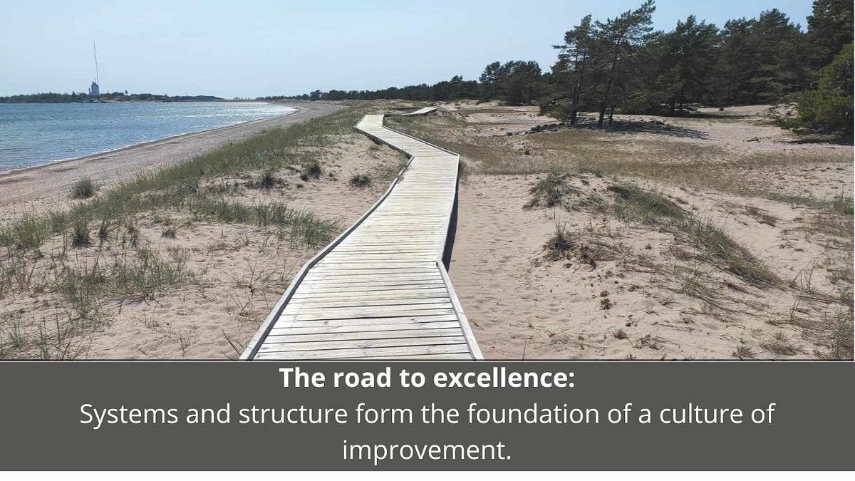 The road to excellence: Systems and structure form the foundation of a ...