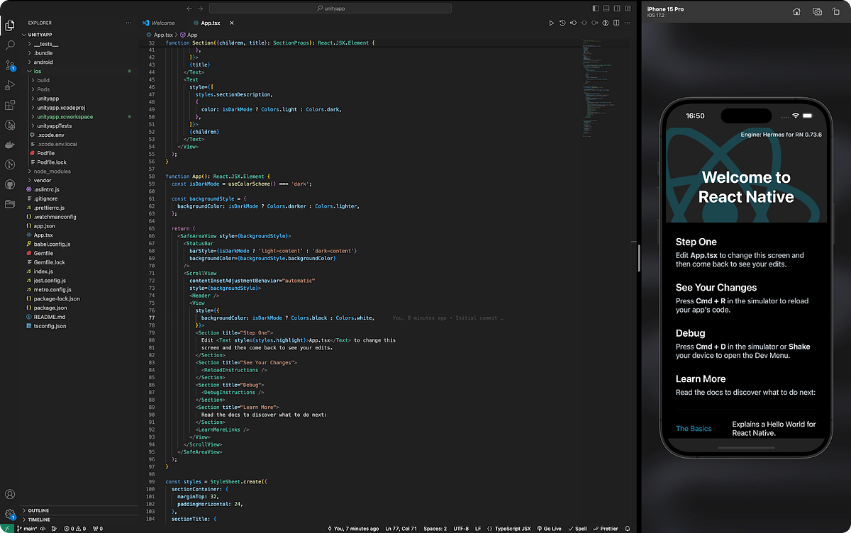 Integrating Unity code into React Native | by dev.family | Dev Genius