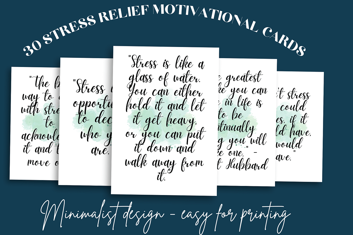 30 Stress Relief Motivational Cards Free Download | by Prismpalette ...