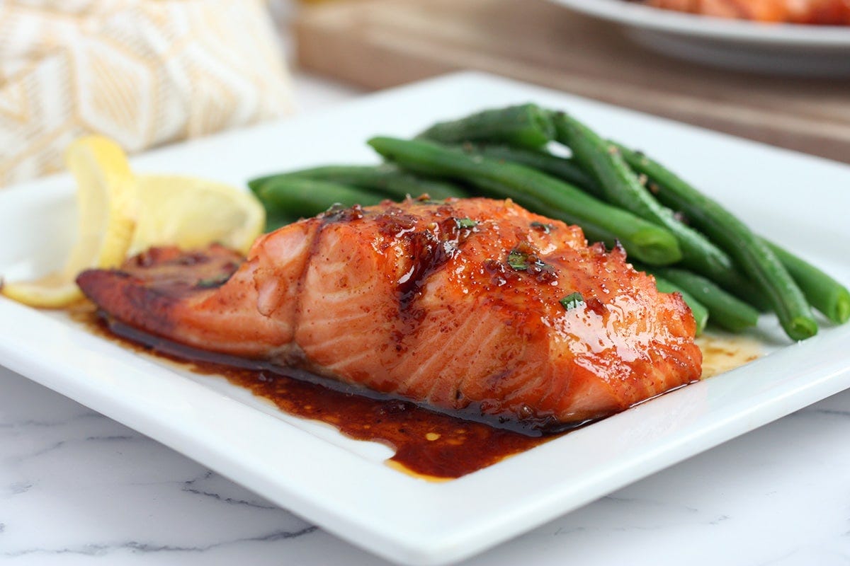 Honey Garlic Salmon — Tremendous Wholesome Youngsters | by Food the ...