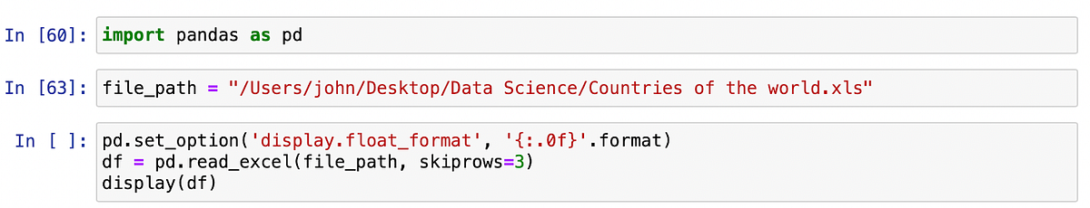 Python — Spreadsheet Data Query. Jupyter Notebook and Pandas library ...