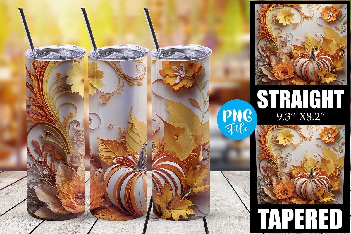 Pumpkins Fall Wrap 20oz Skinny Tumbler Free | by Lyrawhisperwind | Aug ...