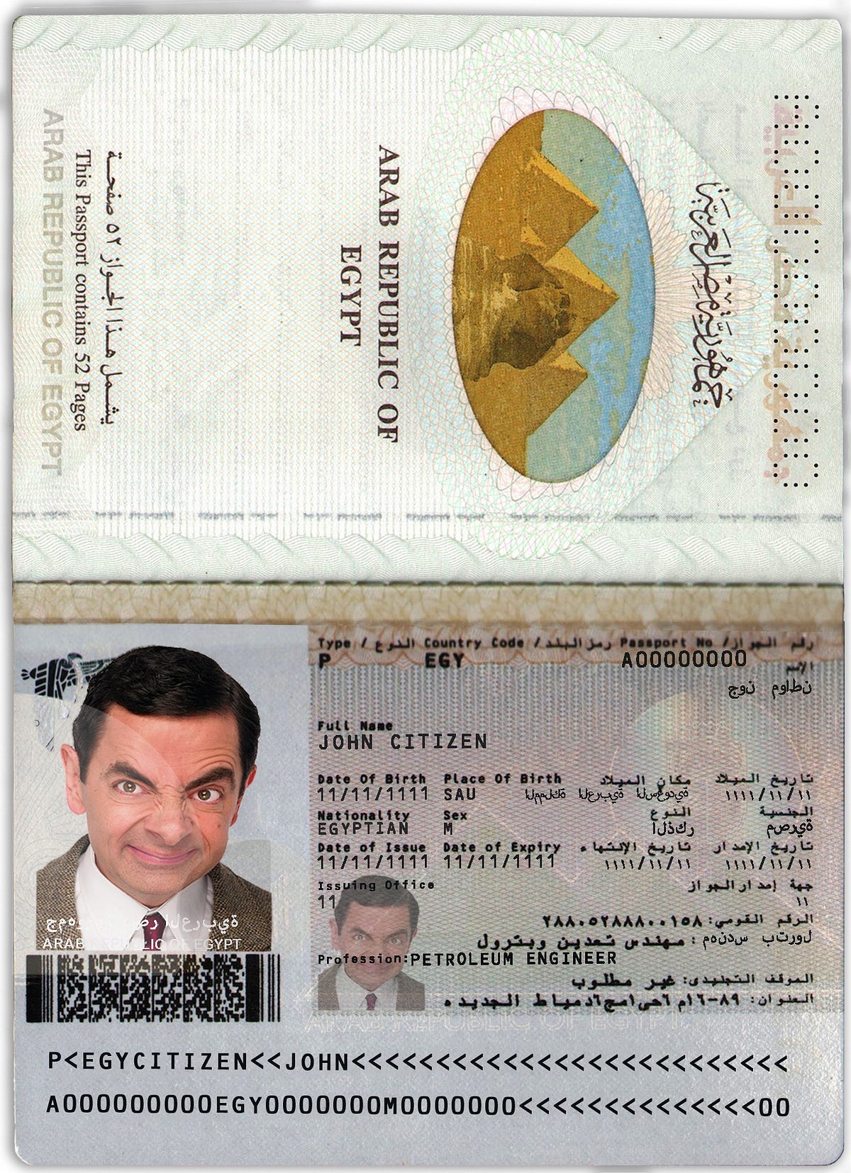 Authentic Egypt PSD Passport Template - Editabledocscom - Medium