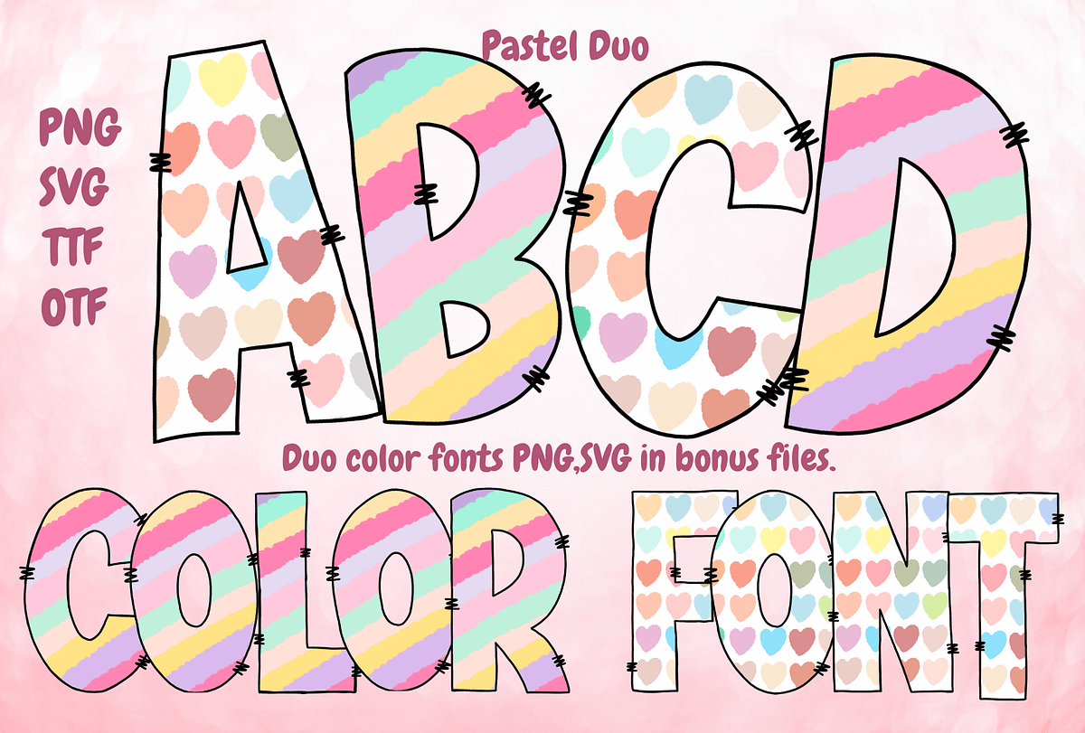 Pastel Duo Font (Colorful Fonts) | by Arttechtom | May, 2024 | Medium