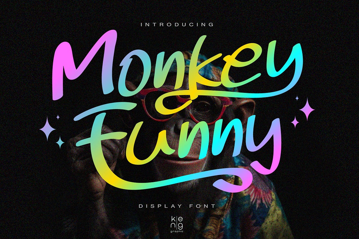 Monkey Funny Font (Display Fonts) | by Vectorval | Apr, 2024 | Medium