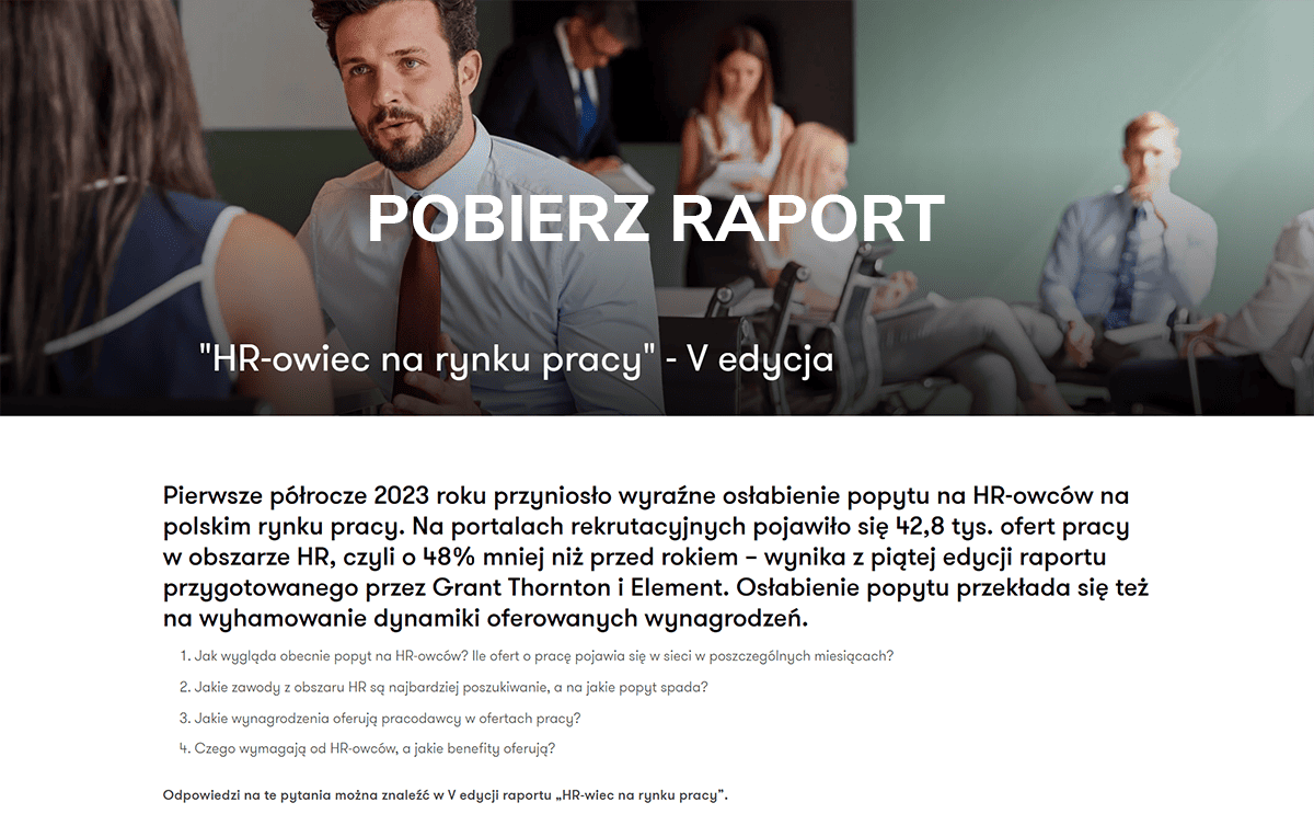 HR-owiec na rynku pracy — V edycja raportu Grant Thornton i Element ...