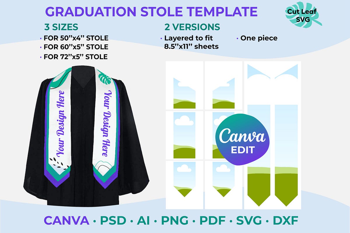 Graduation Stole Template Canva Editable | by Cybernebula | Jun, 2024 ...