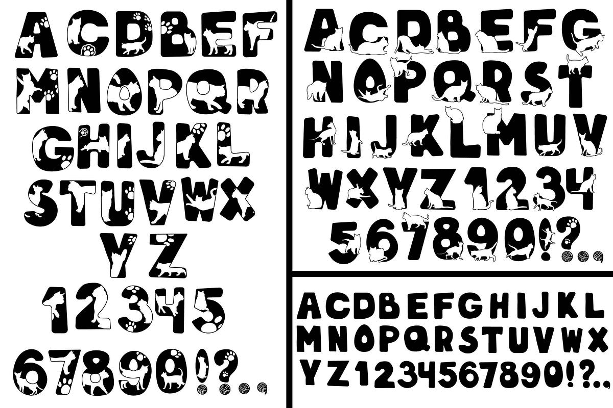 Cat Alphabet. Cat Font SVG Silhouette Free | by Novahawthorne | Aug ...