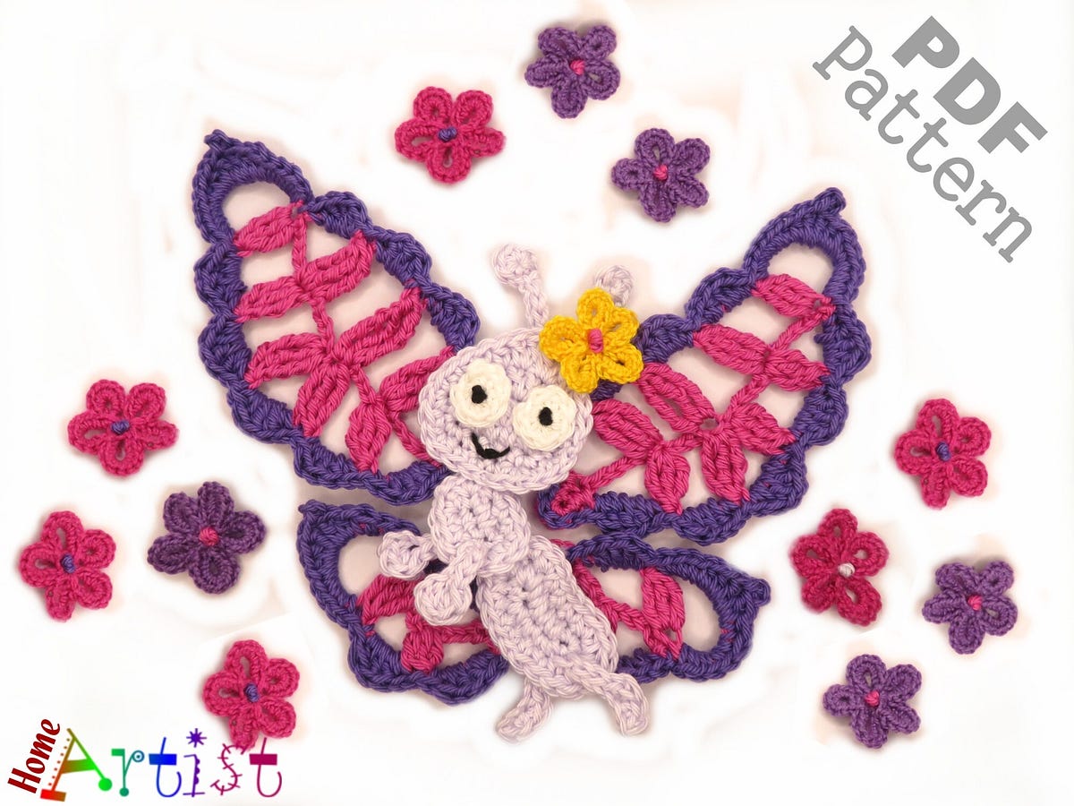 Butterfly Crochet Applique Pattern | by Ettore Sottsass | Medium