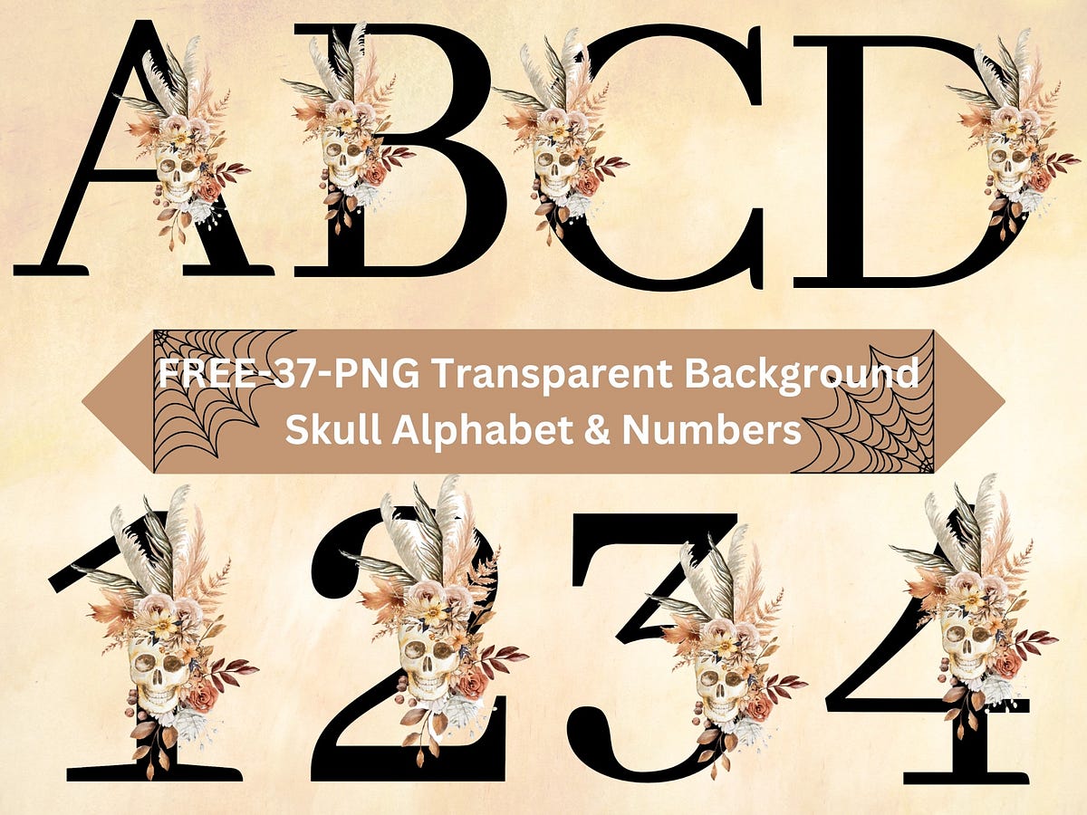 FREE 37-PNG Skull Alphabet & Numbers Free Download | by Novanebulae ...