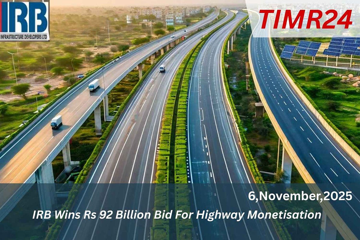 IRB Wins Rs 92 Billion Bid For Highway Monetisation — Timr24.com | by ...