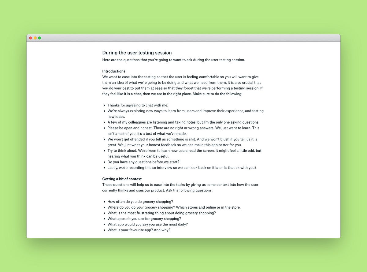 A simple user testing script for running great sessions | by Shane ...