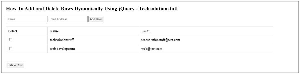 How to Add and Delete Rows Dynamically using jQuery | Medium
