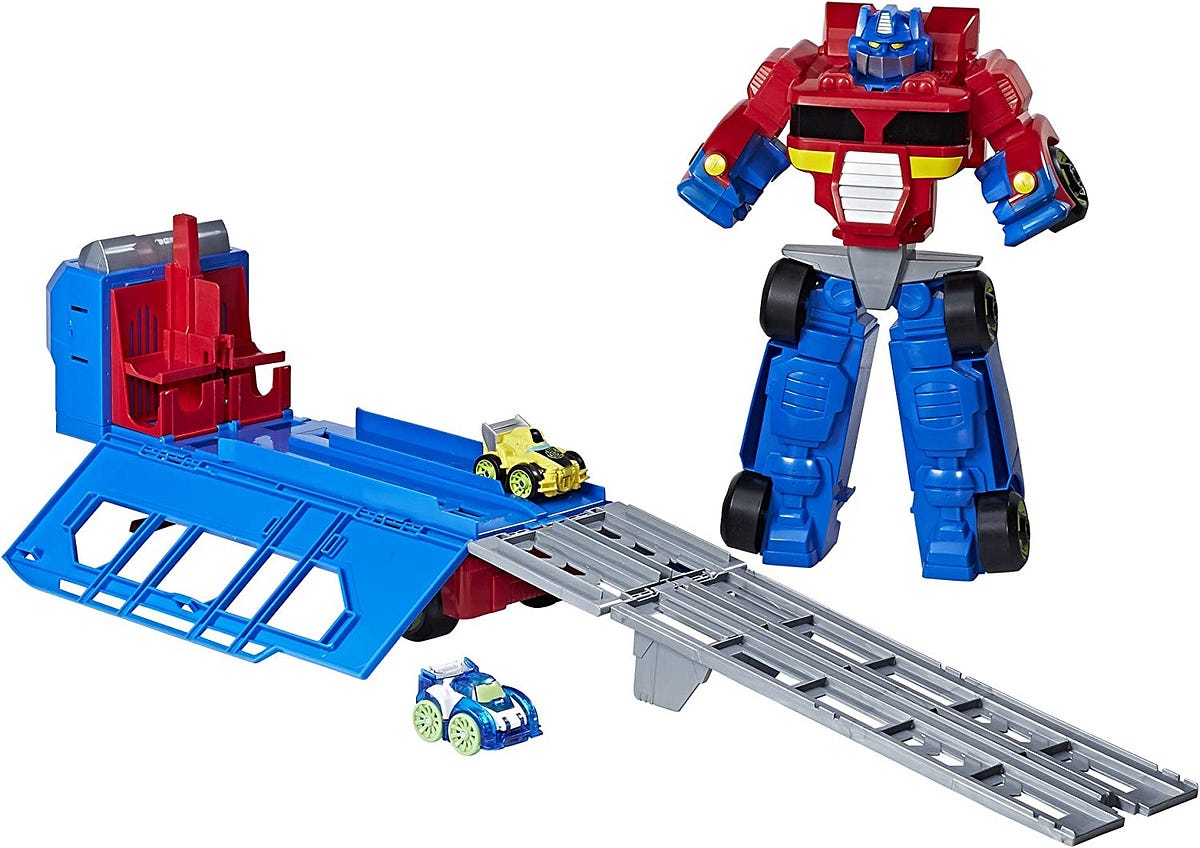 PLAYSKOOL Heroes — TRANSFORMERS — Optimus Prime Rescue Bots Flip Racers ...