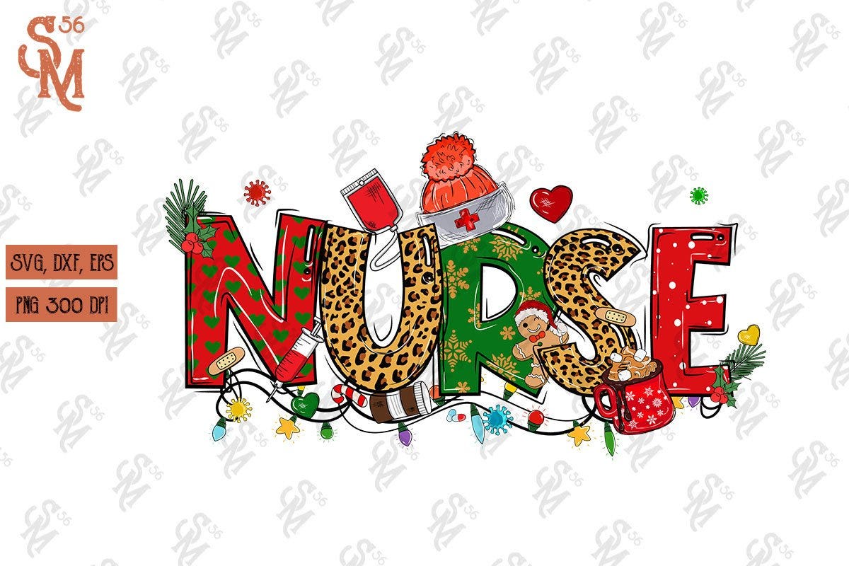 NURSE Christmas Lights SVG Sublimation Free | by Coffeedepressed | Oct ...