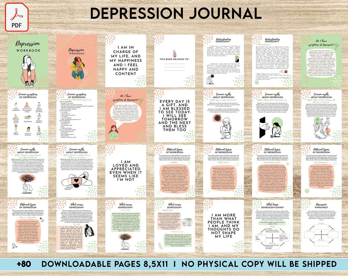 Depression Journal, Therapy journal, Mental health journal, Anxiety ...