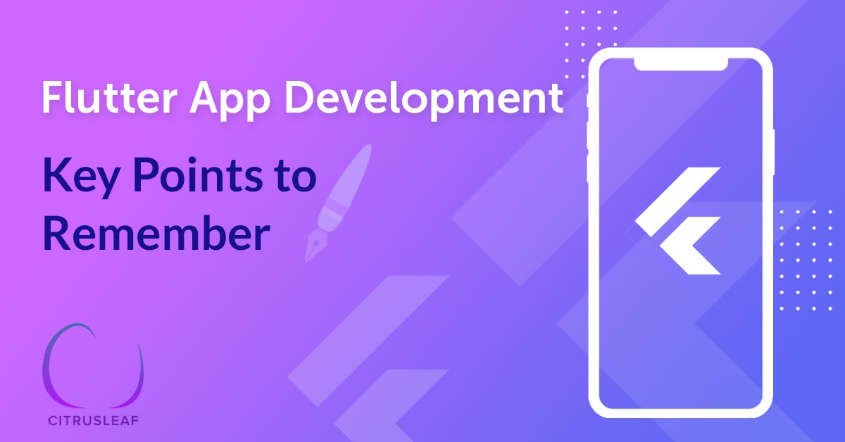 What are the Key Points to Remember for Flutter App Development? | by ...