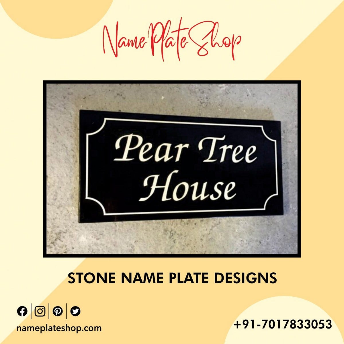 Modern Granite Name Plate Designs For Home